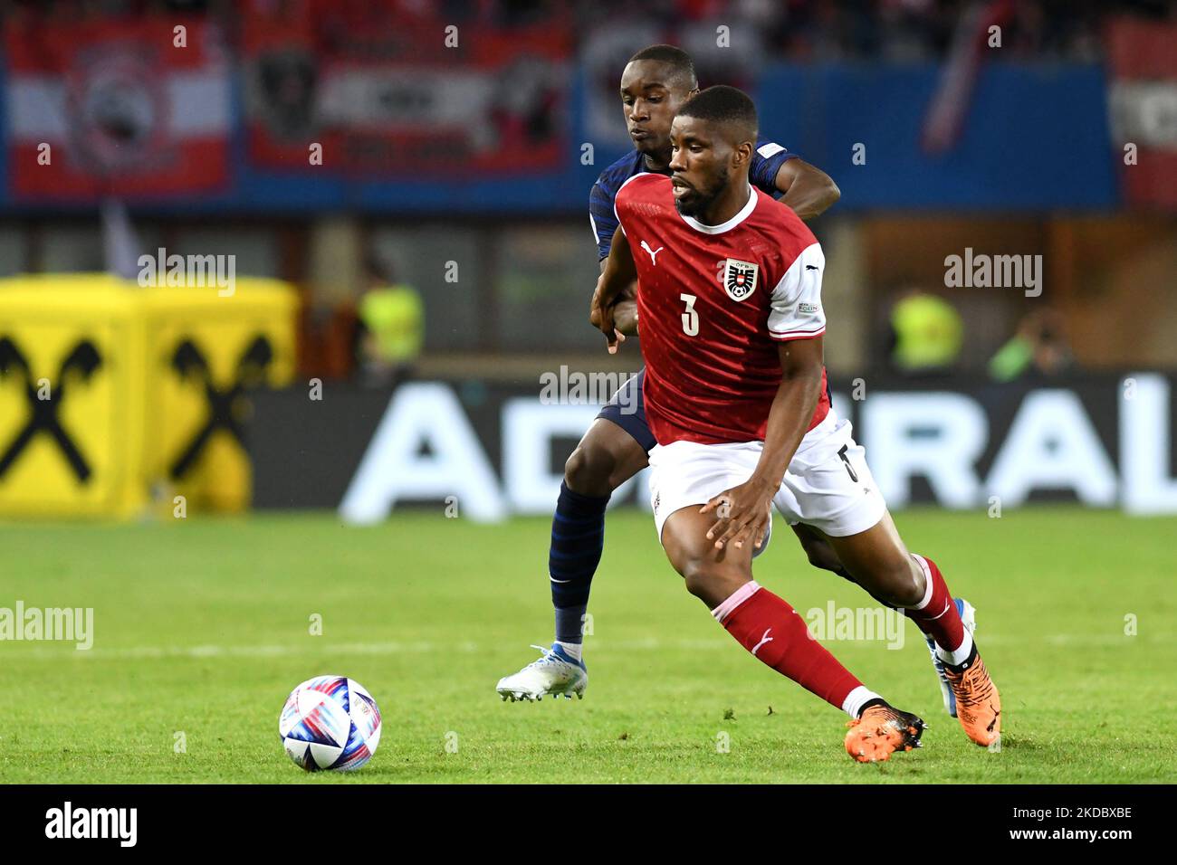 Kevin Danso of Austria in action during Austria vs France, UEFA Nations ...