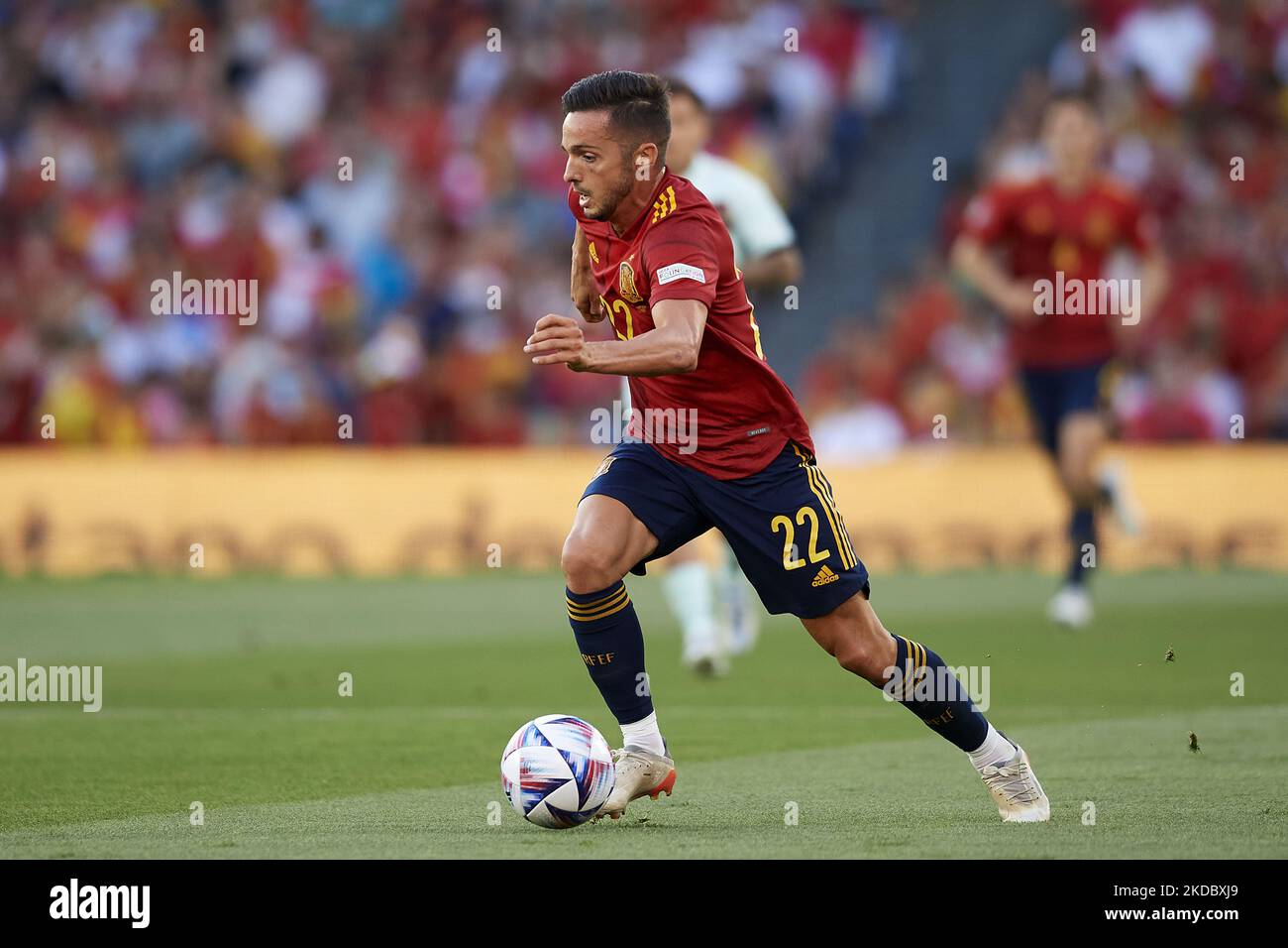 Pablo Sarabia (Sporting CP) of Spain in action during the UEFA Nations ...