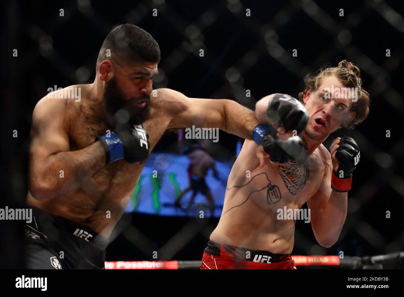 Brendan Allen of United States (R) battles Jacob Malkoun of Australia ...
