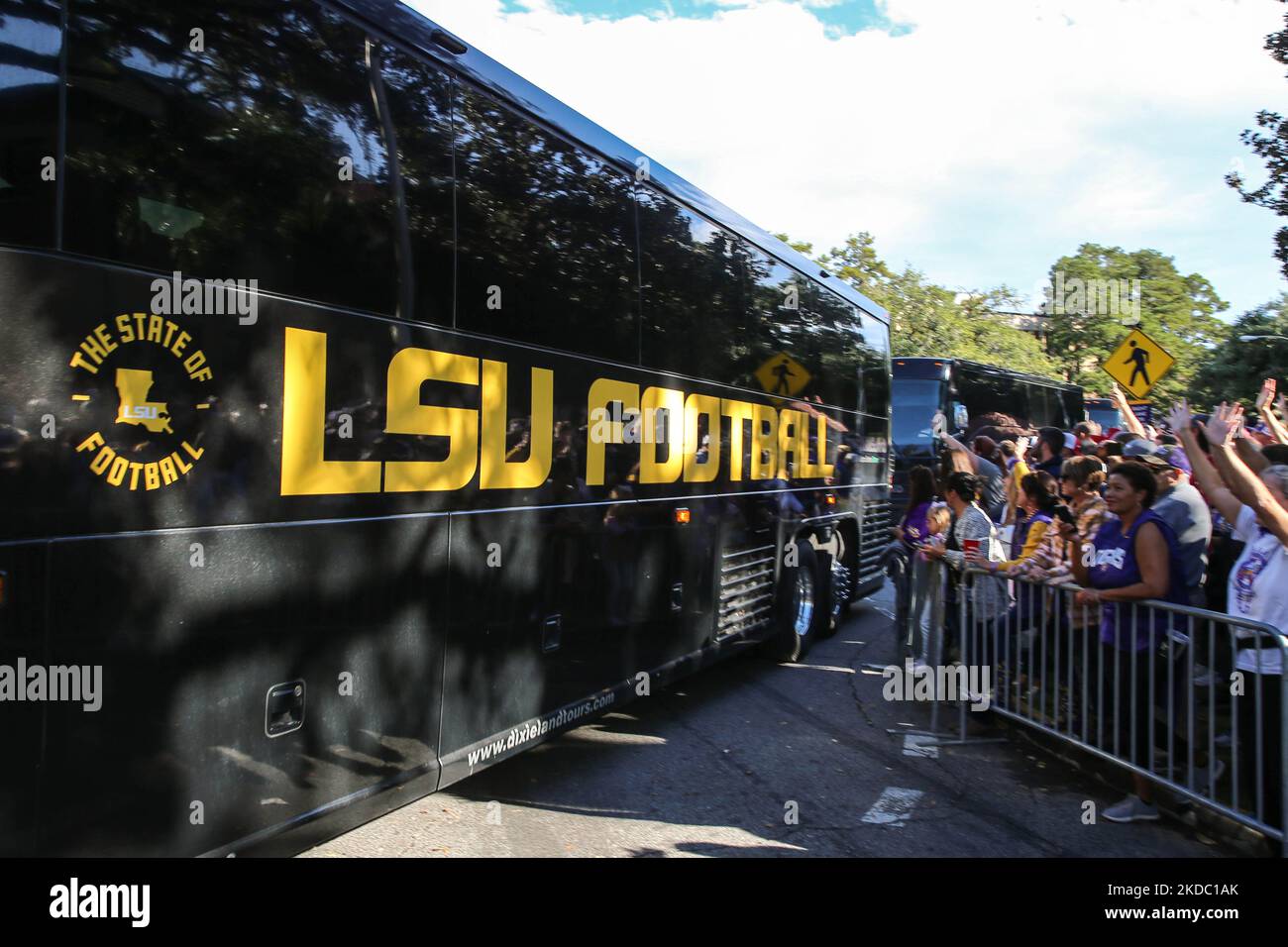 Baton Rouge, LA, USA. 5th Nov, 2022. LSU Football buses arrive at the ...