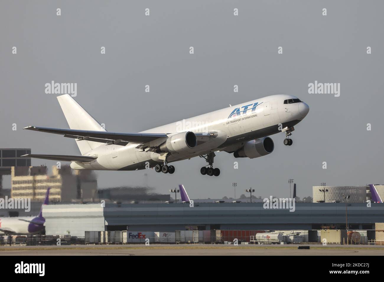 An Air Transport International plane takes off from George Bush ...