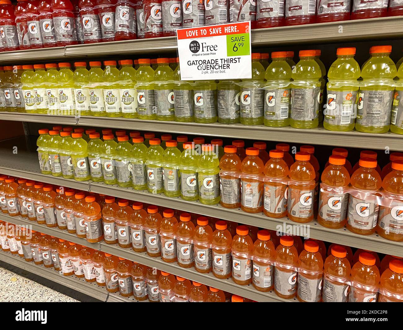 orlando, FL USA - May 19, 2021: A display of Gatorade sports drinks at ...