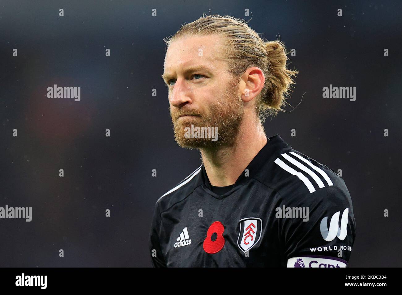 Tim Ream #13 of Fulham during the Premier League match Manchester City ...