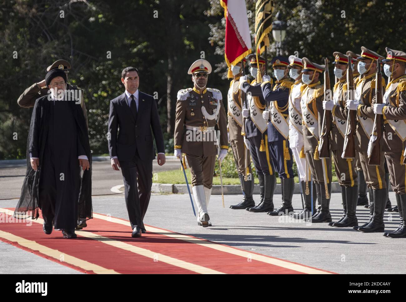 At a welcoming ceremony at Saadabad Palace in northern Tehran ...