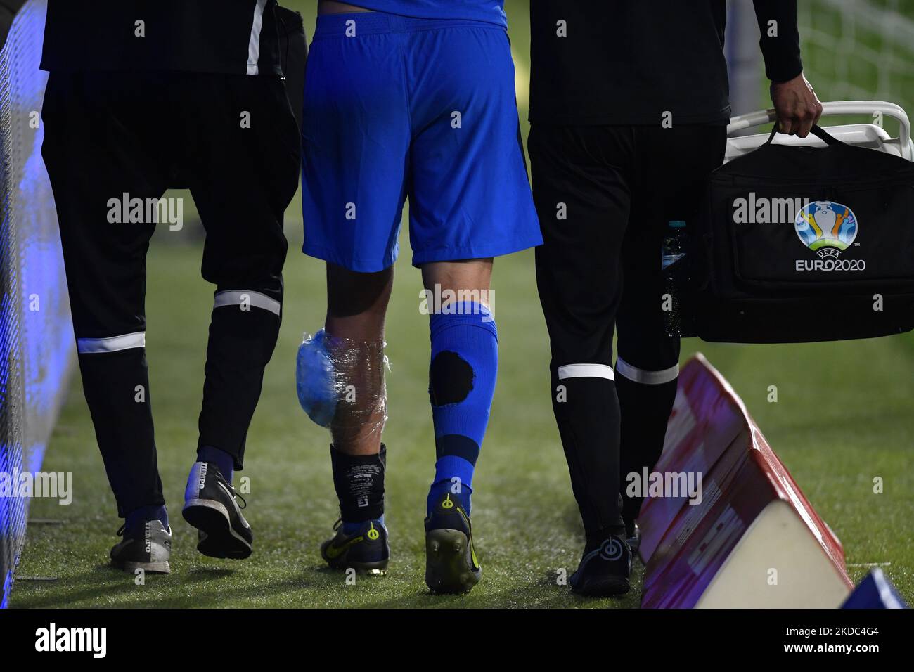 Daniel O'Shaughnessy injured in action during the UEFA Nations League ...