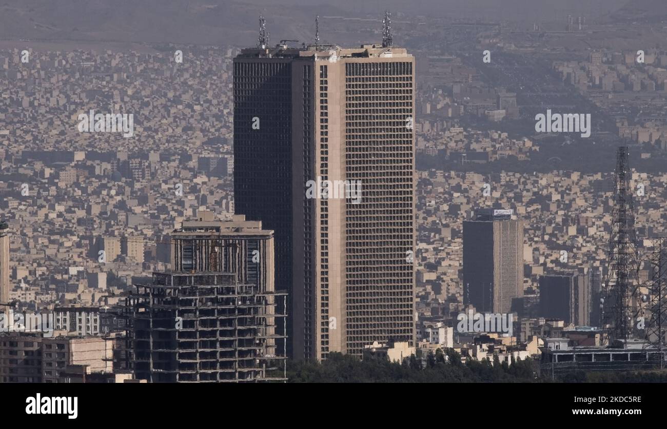 A high-rise residential tower is pictured in northern Tehran on June 15 ...