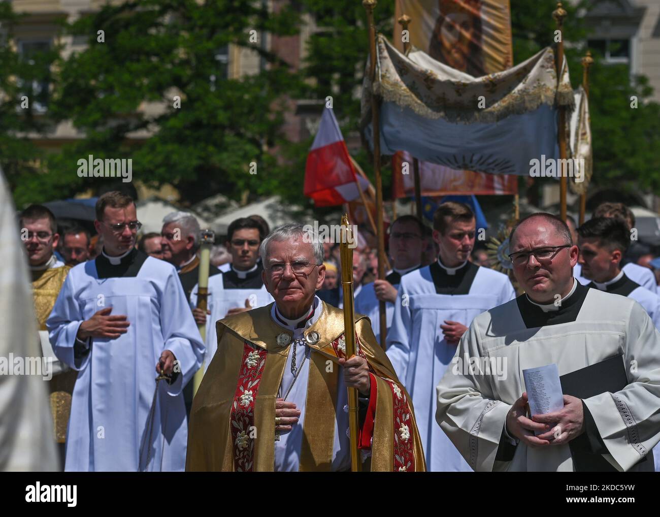Archbishop of Krakow, Marek Jedraszewski, seen during the Corpus ...
