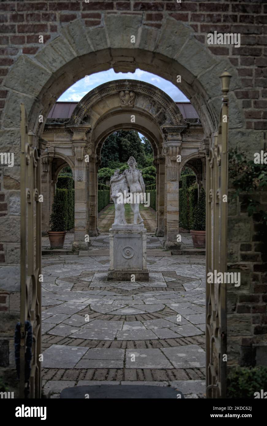 A vertical shot of a statue in the Hever Castle in Hever village, UK ...