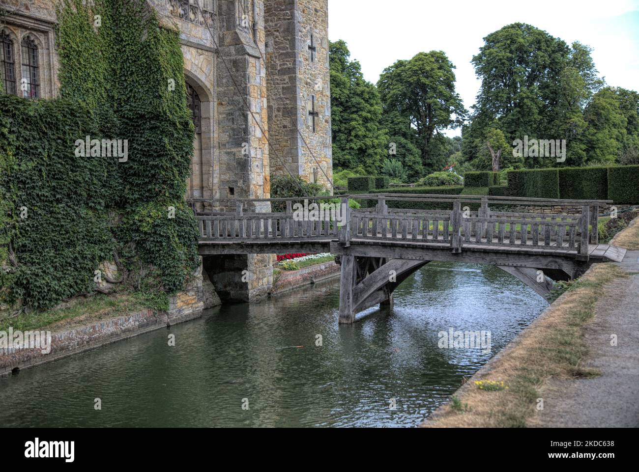 A bridge over the river near the Hever Castle in Hever village, UK ...