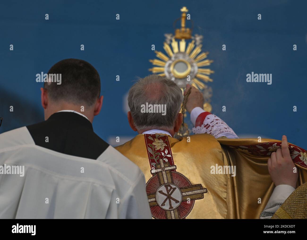 Archbishop of Krakow, Marek Jedraszewski, seen during the Corpus ...