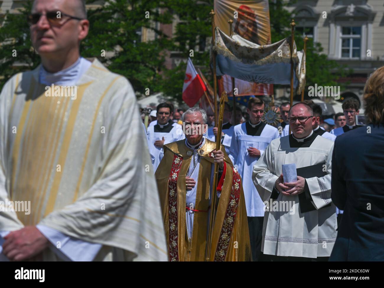 Archbishop of Krakow, Marek Jedraszewski, seen during the Corpus ...