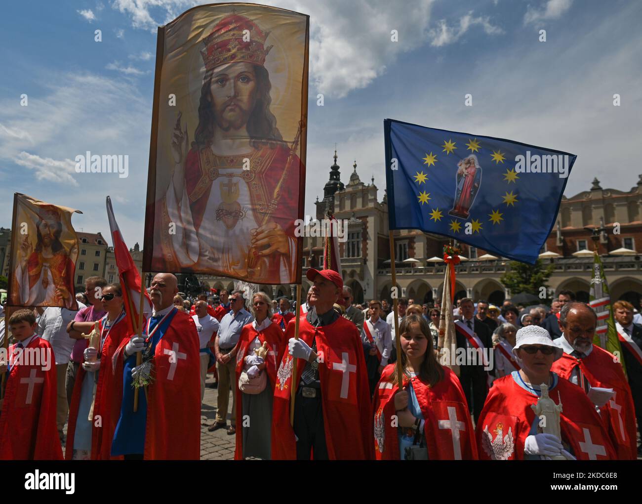 Members of the Order of Knights of Christ the King seen during a Corpus ...