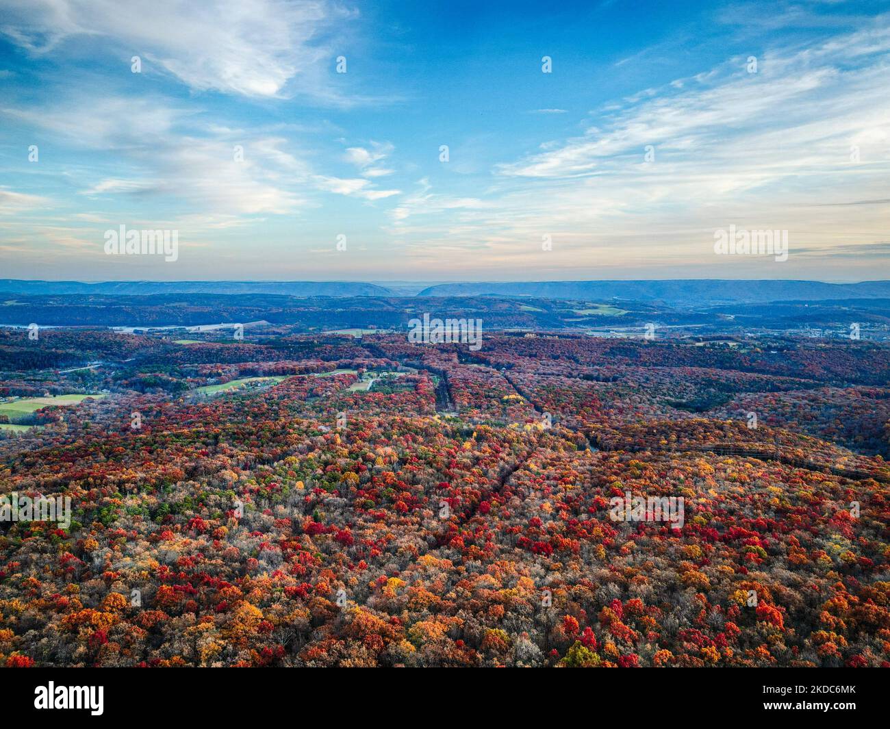 An aerial view of a beautiful autumn forest Stock Photo - Alamy