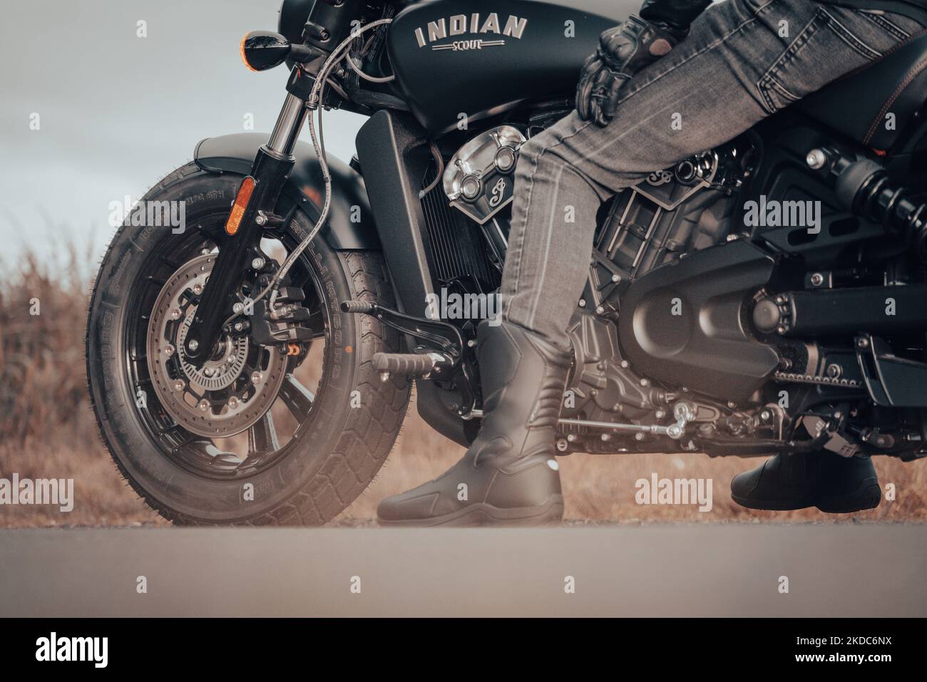 Indian man sitting on motorbike hi-res stock photography and images - Alamy