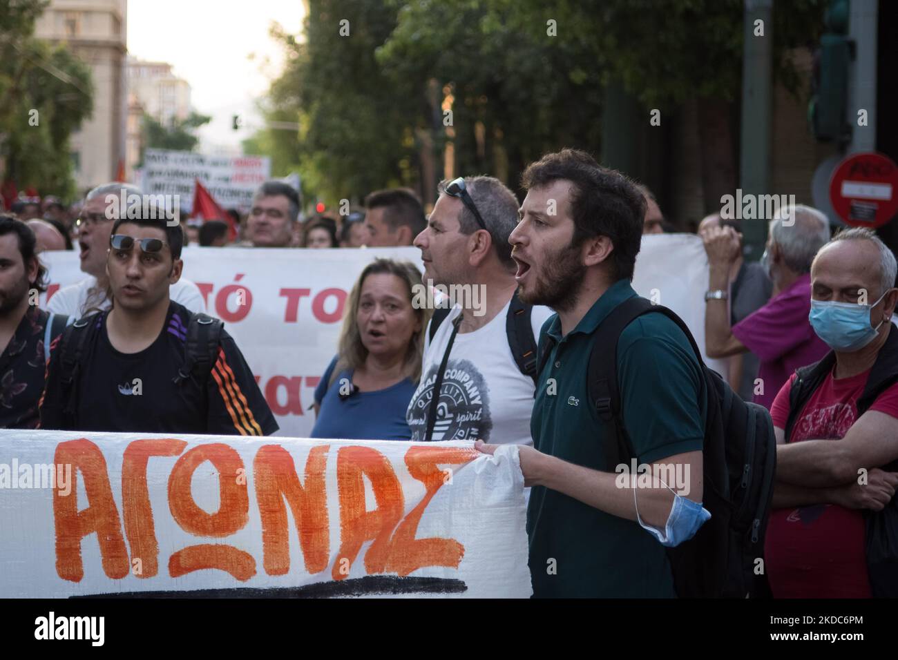 Protest by trade unions and unions for labor rights in the center of ...