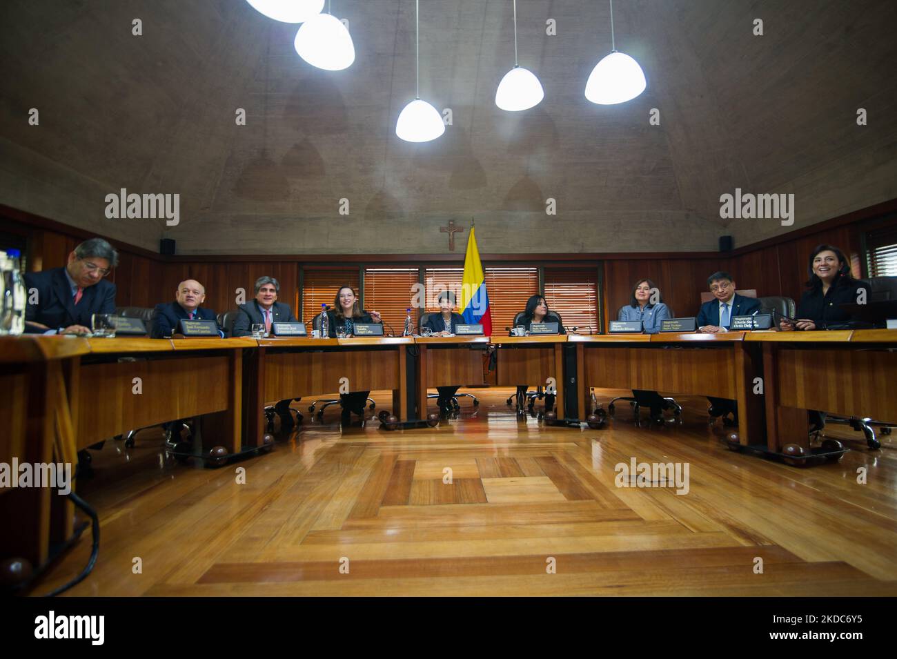 A general view of Colombia's Constitutional Court Magistrates posing ...