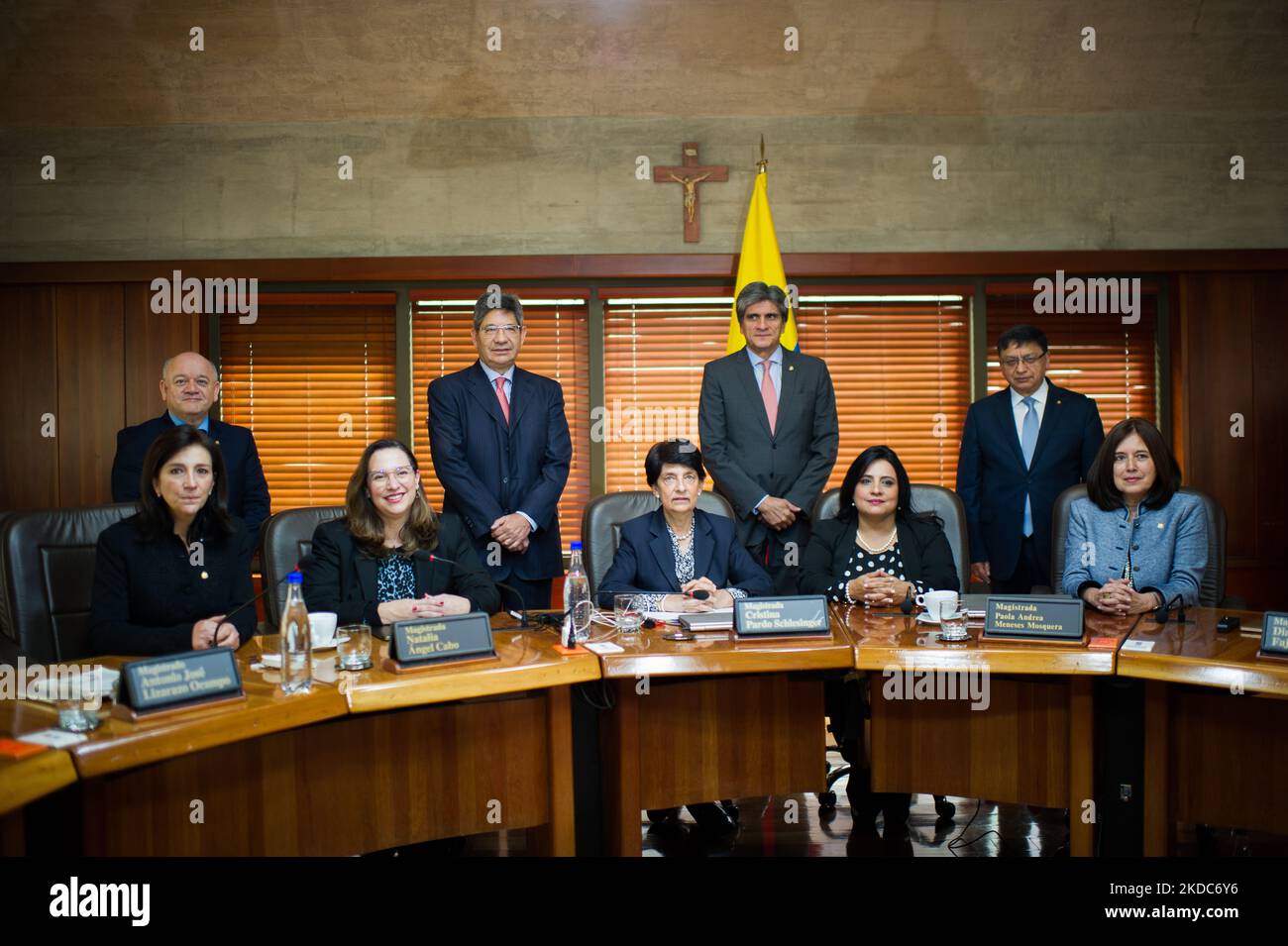 A general view of Colombia's Constitutional Court Magistrates posing ...
