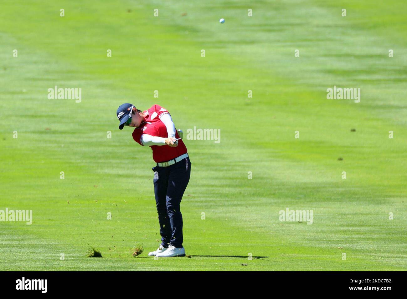 Eun-Hee Ji of Gapyung, Republic of Korea hits to the 3rd green from the ...