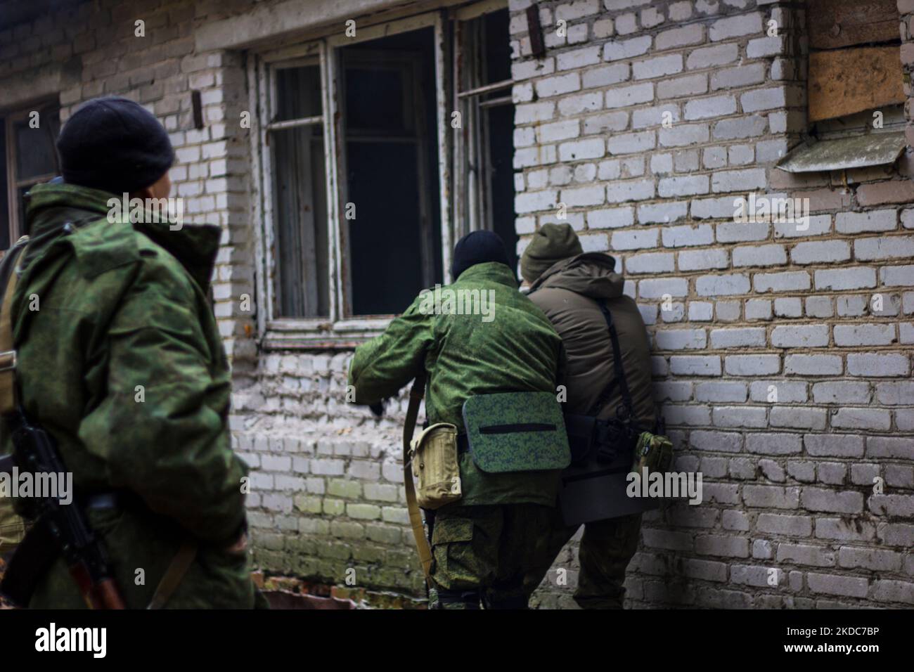 military exercises of soldiers recruits before the start of hostilities ...