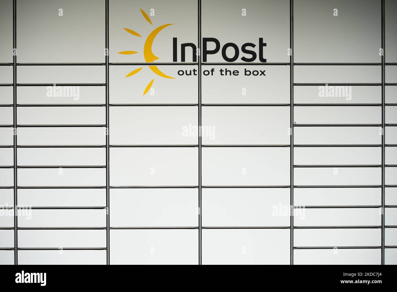A InPost postage package locker unit is seen in Warsaw, Poland on 14 ...