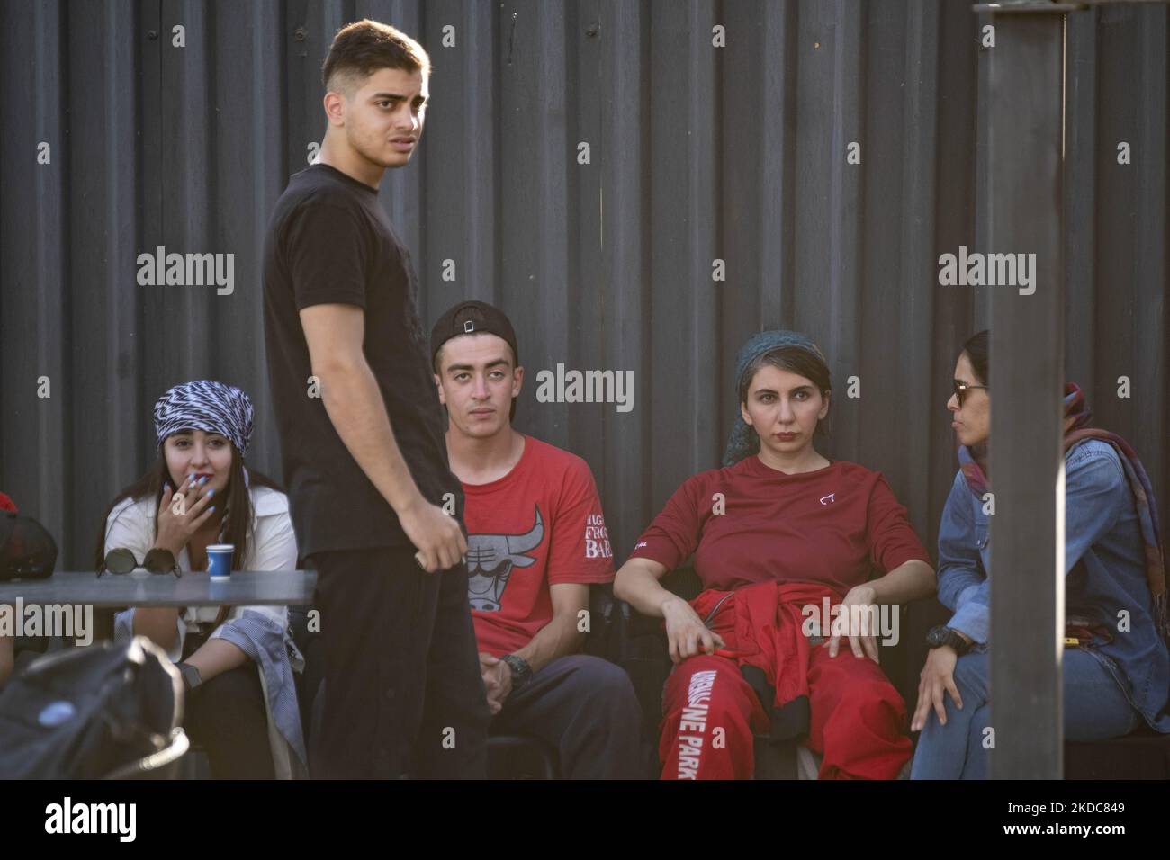 Iranian bungee youths, Hamid Dorratotaj-20 (2nd L), Mahdi Gordan-21 ...