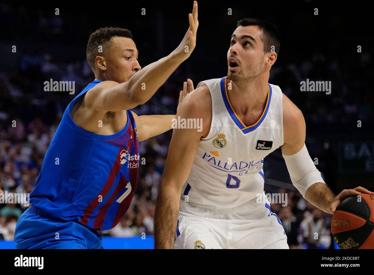 Alberto Abalde of Real Madrid in action during the third match of the Endesa League final ...