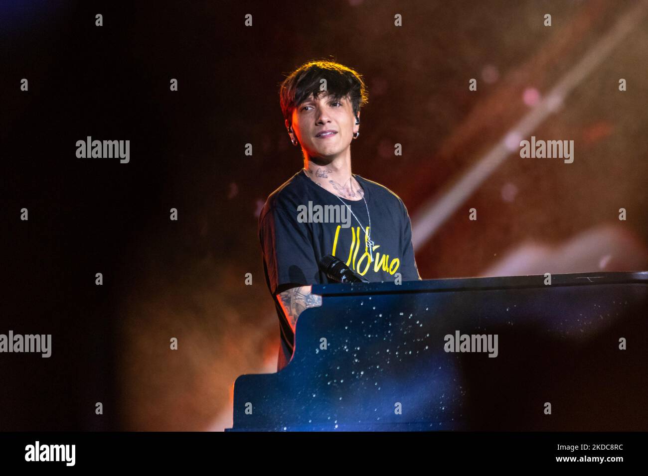 Ultimo during the concert, ultimo stadi 2022, at Stadio del Conetro ...