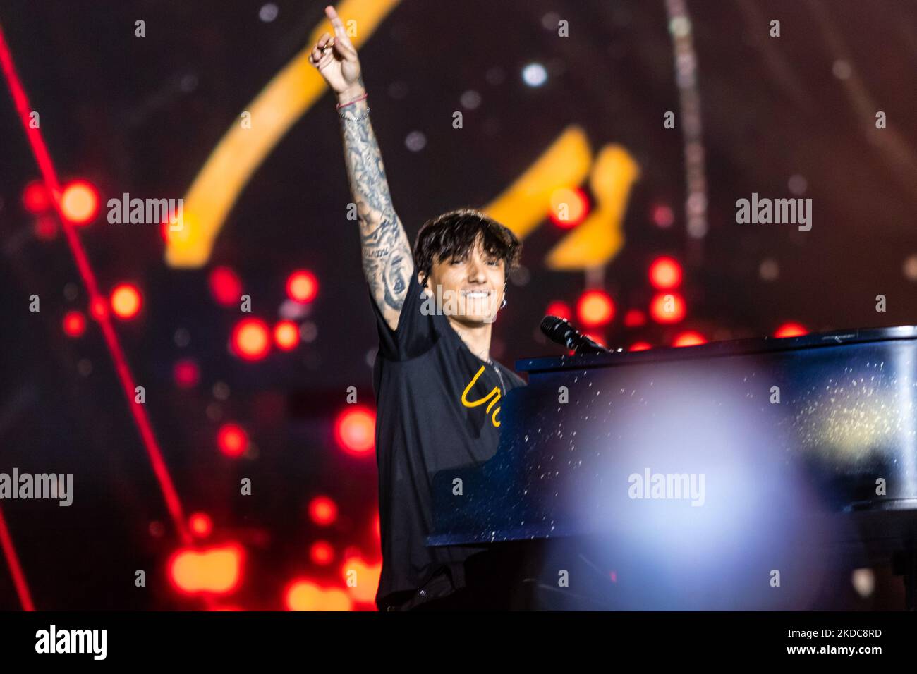 Ultimo during the concert, ultimo stadi 2022, at Stadio del Conetro ...