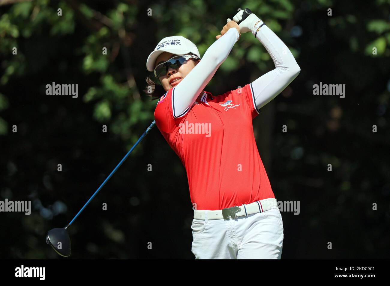 Wei-Ling Hsu of New Taipei City, Chinese Taipei hits from the 4th tee ...