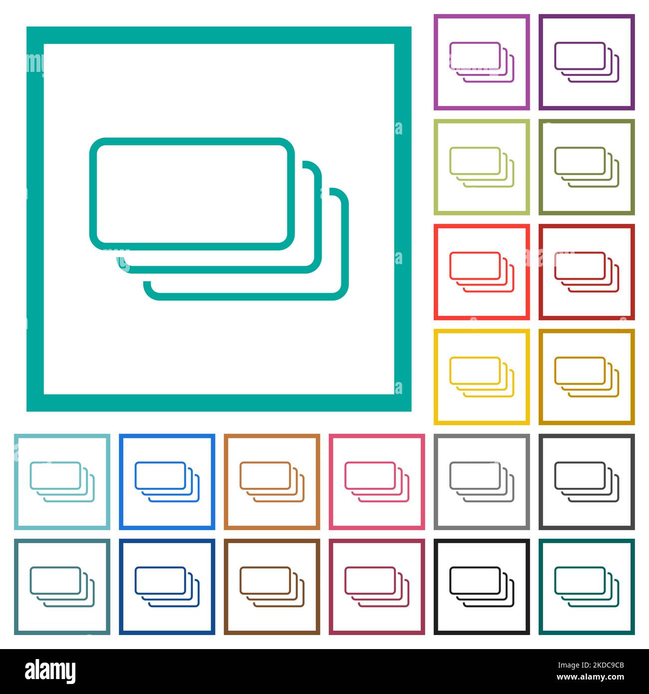 Empty banknotes outline flat white icons on round color backgrounds. 6 ...