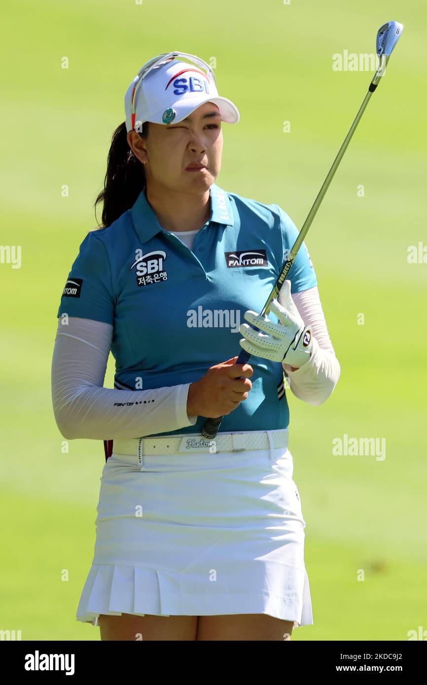 A Lim Kim of Kimpo, Republic of Korea lines up her shot from the ...