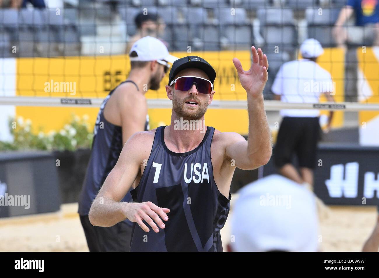Renato/Vitor Felipe (BRA) vs Shalk/Brunner during the Beach Volleyball ...
