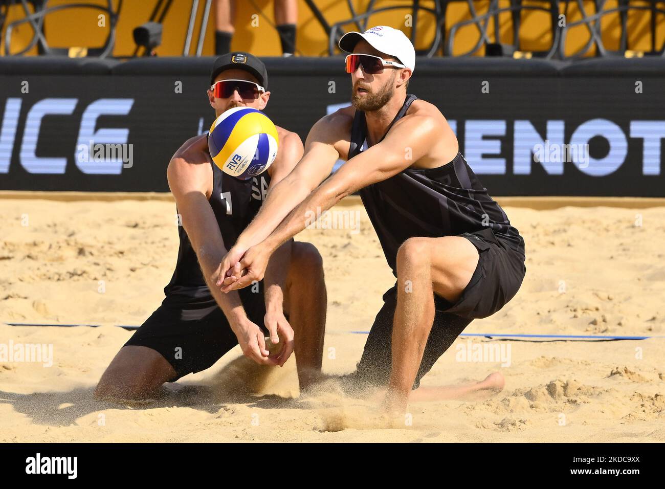 Renato/Vitor Felipe (BRA) vs Shalk/Brunner during the Beach Volleyball ...