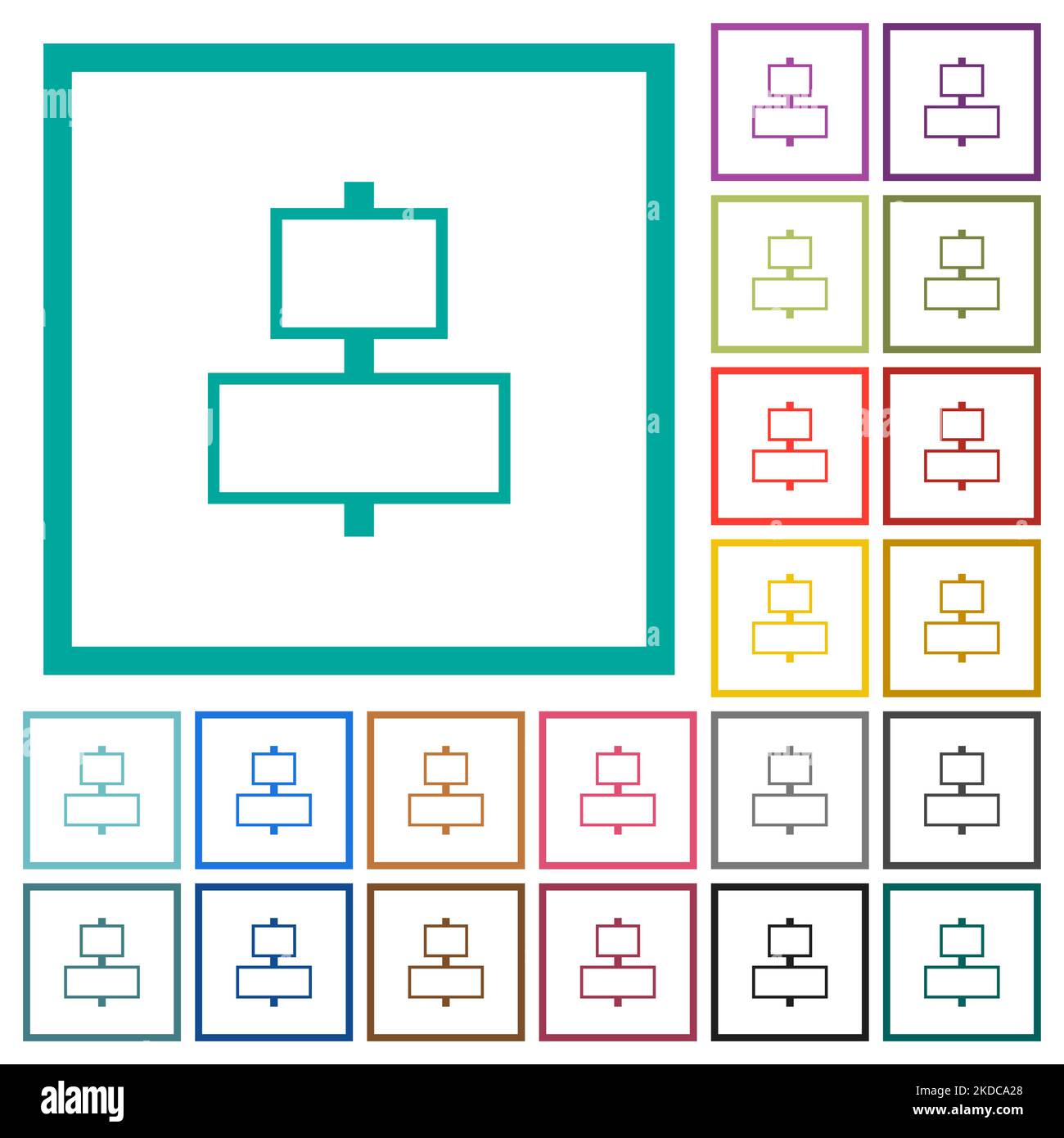 Align to center outline flat white icons on round color backgrounds. 6 ...