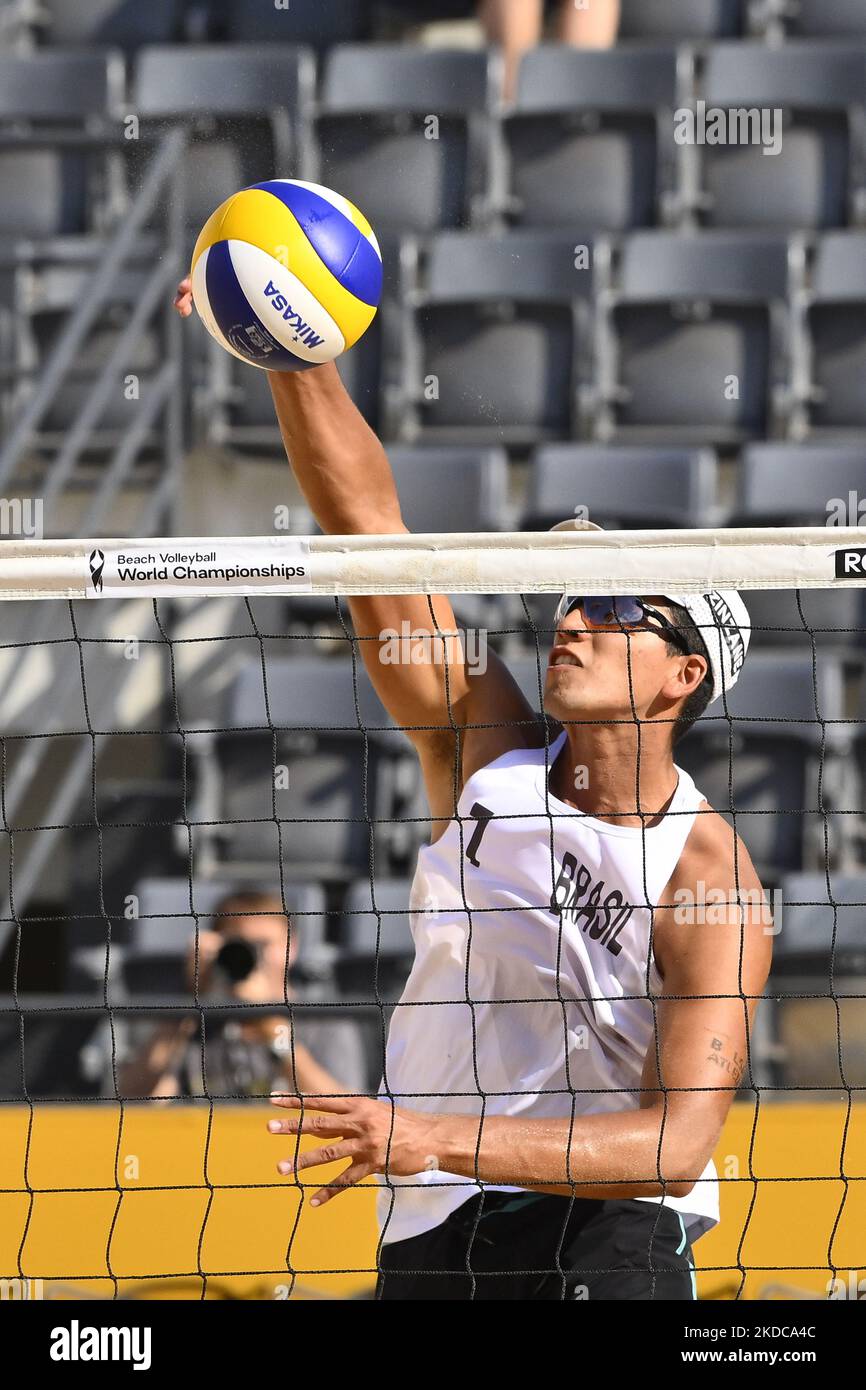 Renato/Vitor Felipe (BRA) vs Shalk/Brunner during the Beach Volleyball ...