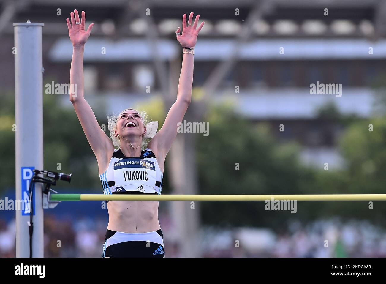 Marija Vukovic of Montenegro competes in high jump women during the ...