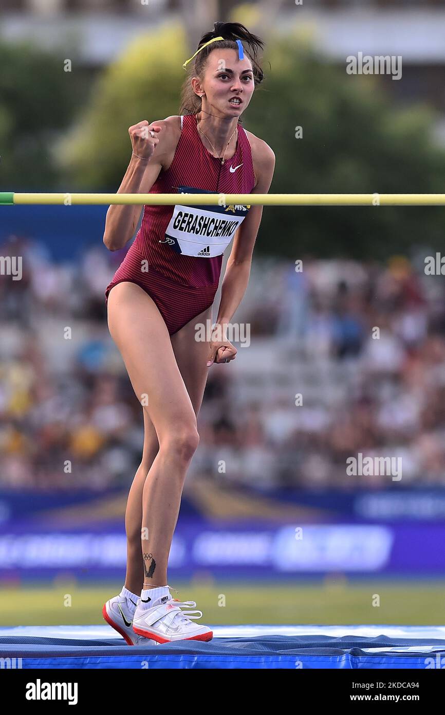 Iryna Gerashchenko of Ukraine competes in high jump women during the ...