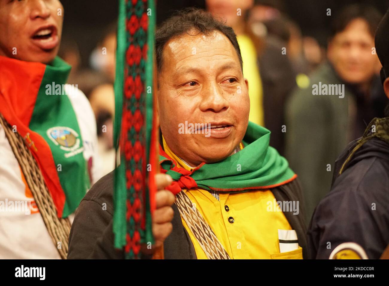 Members of the Indigenous community celebrate the victory of candidate ...