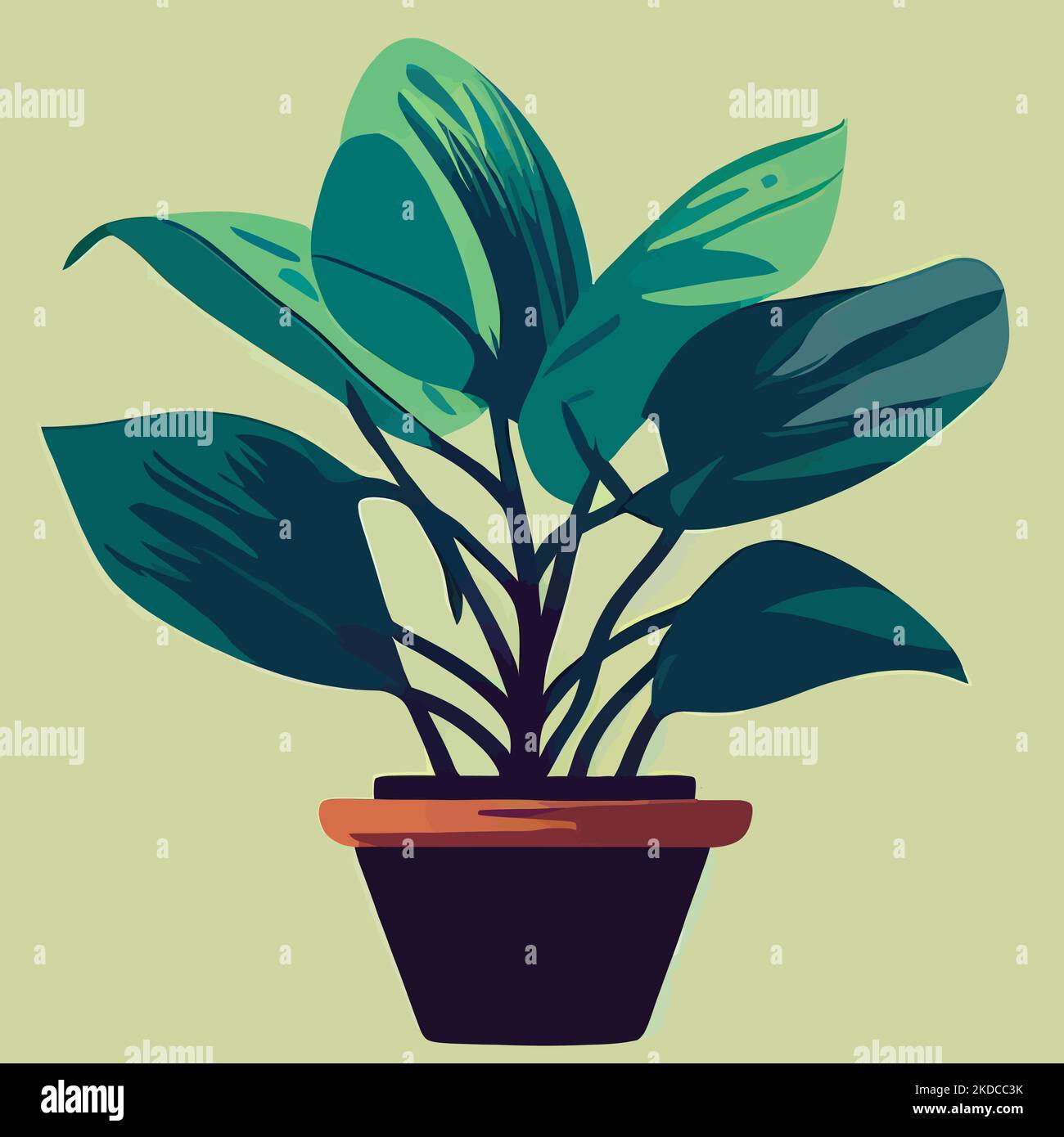 A potted monstera plant on green background Stock Vector Image & Art ...