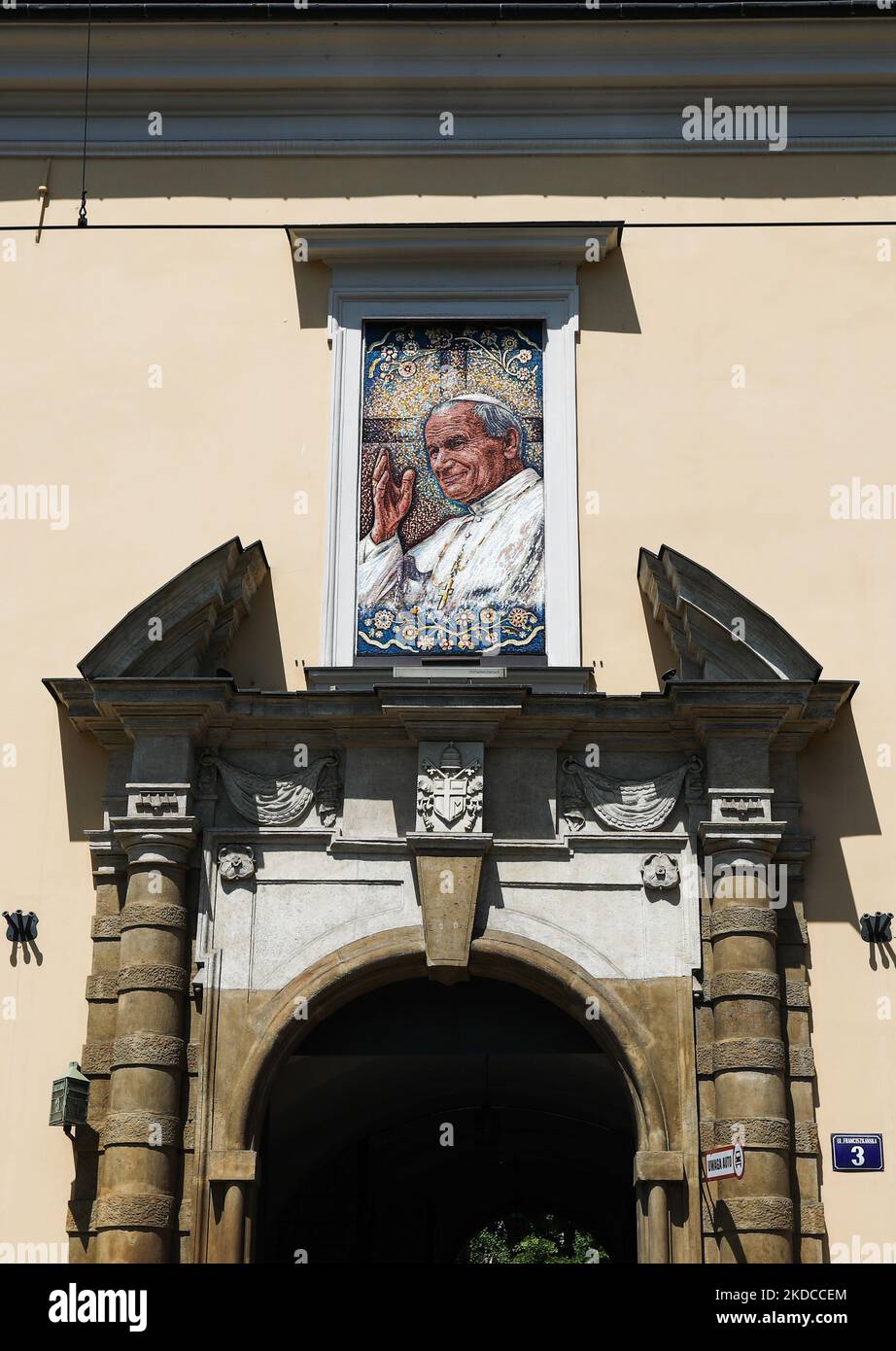 The Papal Window of the the Palace of the Bishops in Krakow, Poland on ...