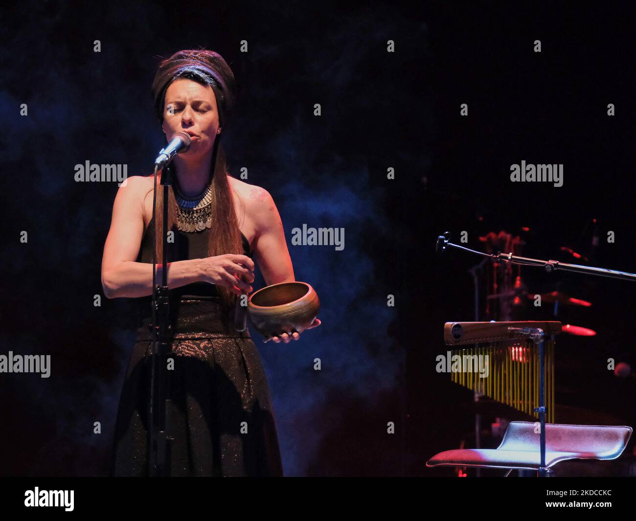 Amara during the Italian singer Music Concert Simone Cristicchi ...