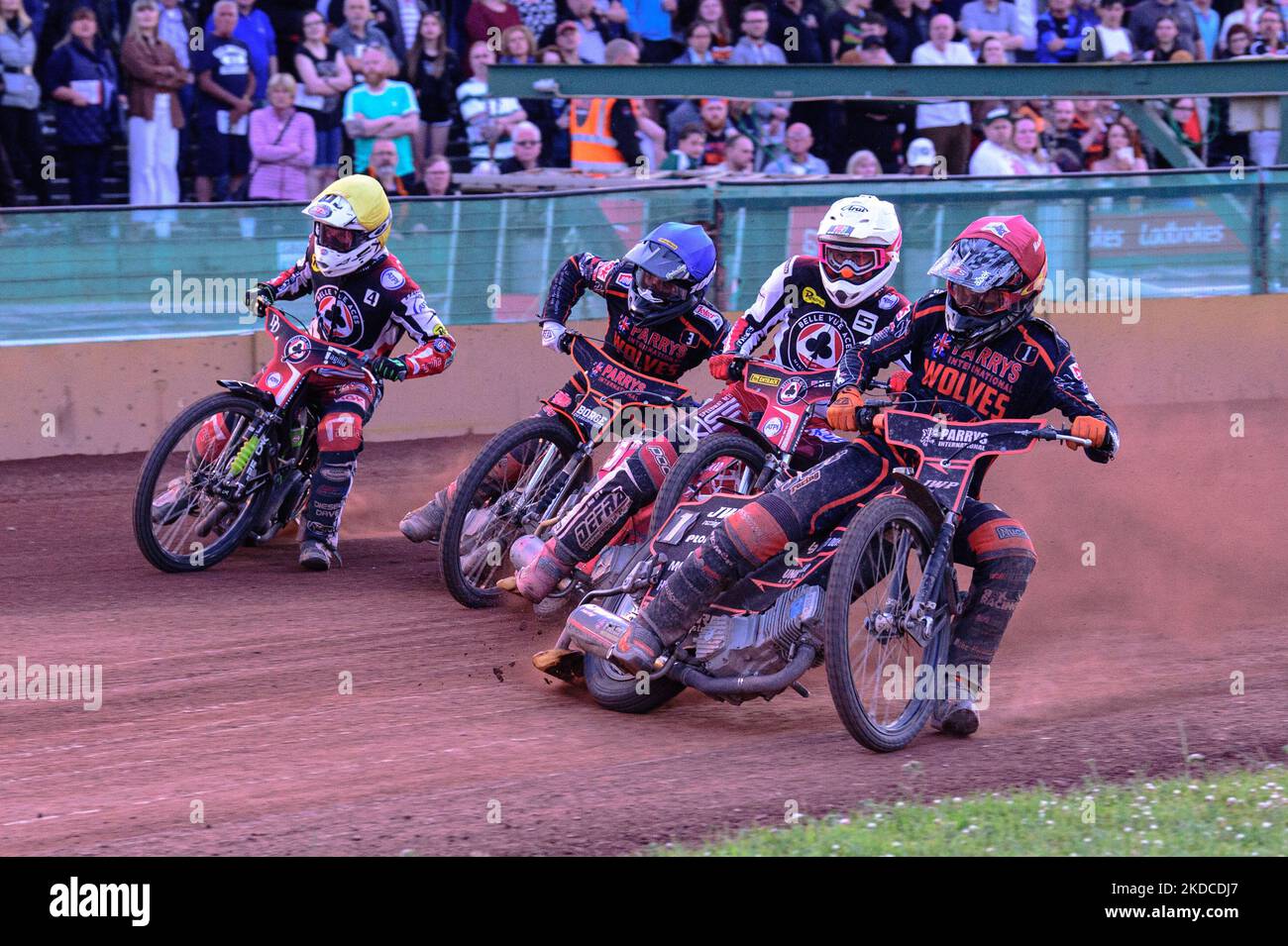 Sam Masters (Red) leads Max Fricke (White) Luke Bekker (Blue) and ...