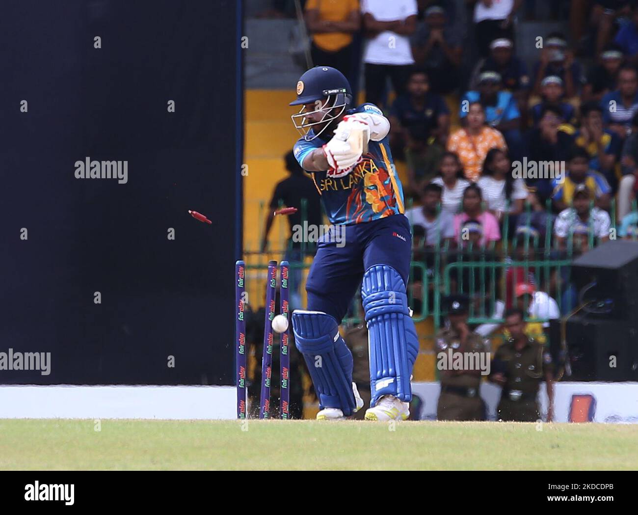 Sri Lanka’s Kusal Mendis is bowled out by Australia's Pat Cummins ...