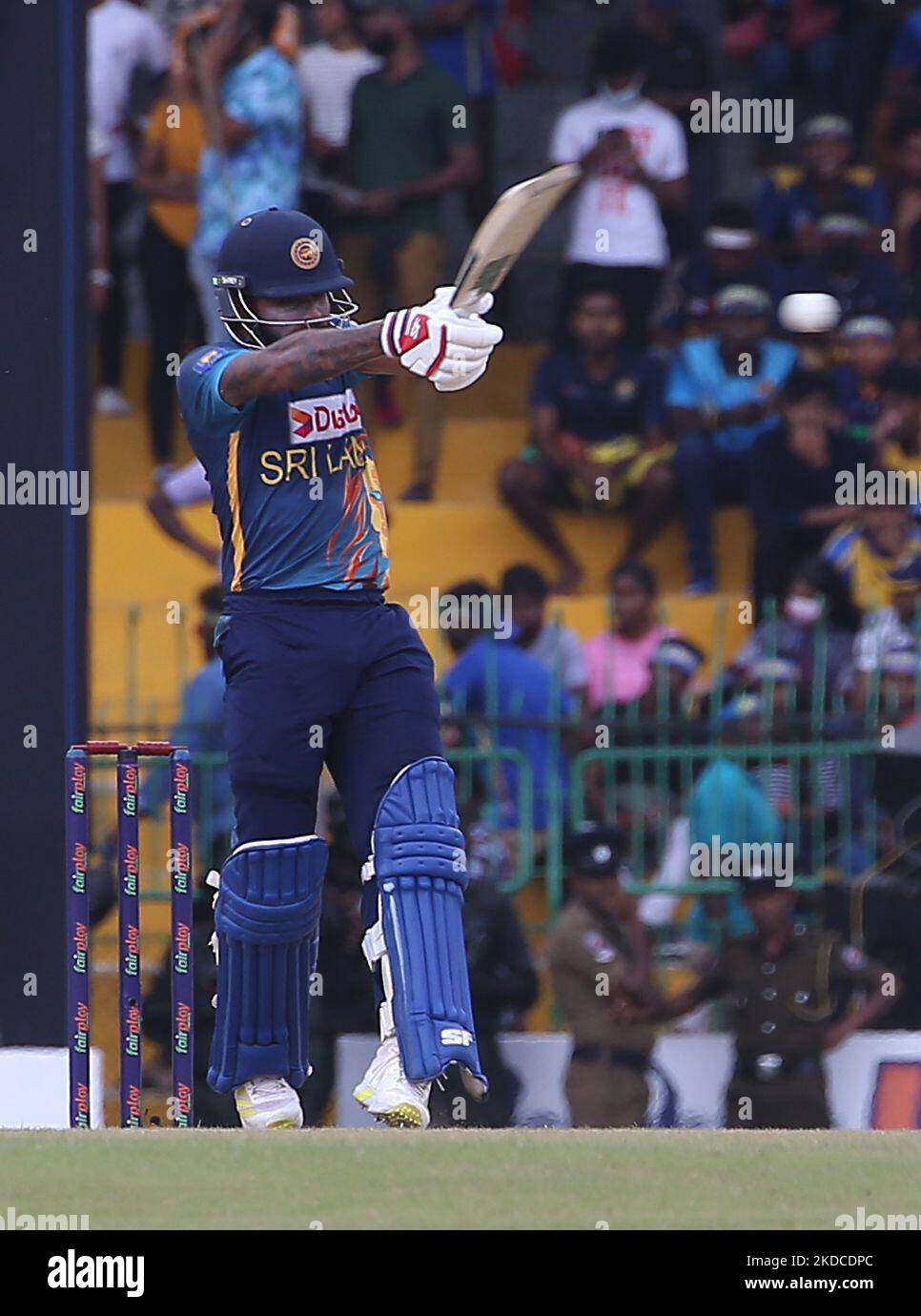 Sri Lanka's Kusal Mendis plays a shot during the 4th One Day ...