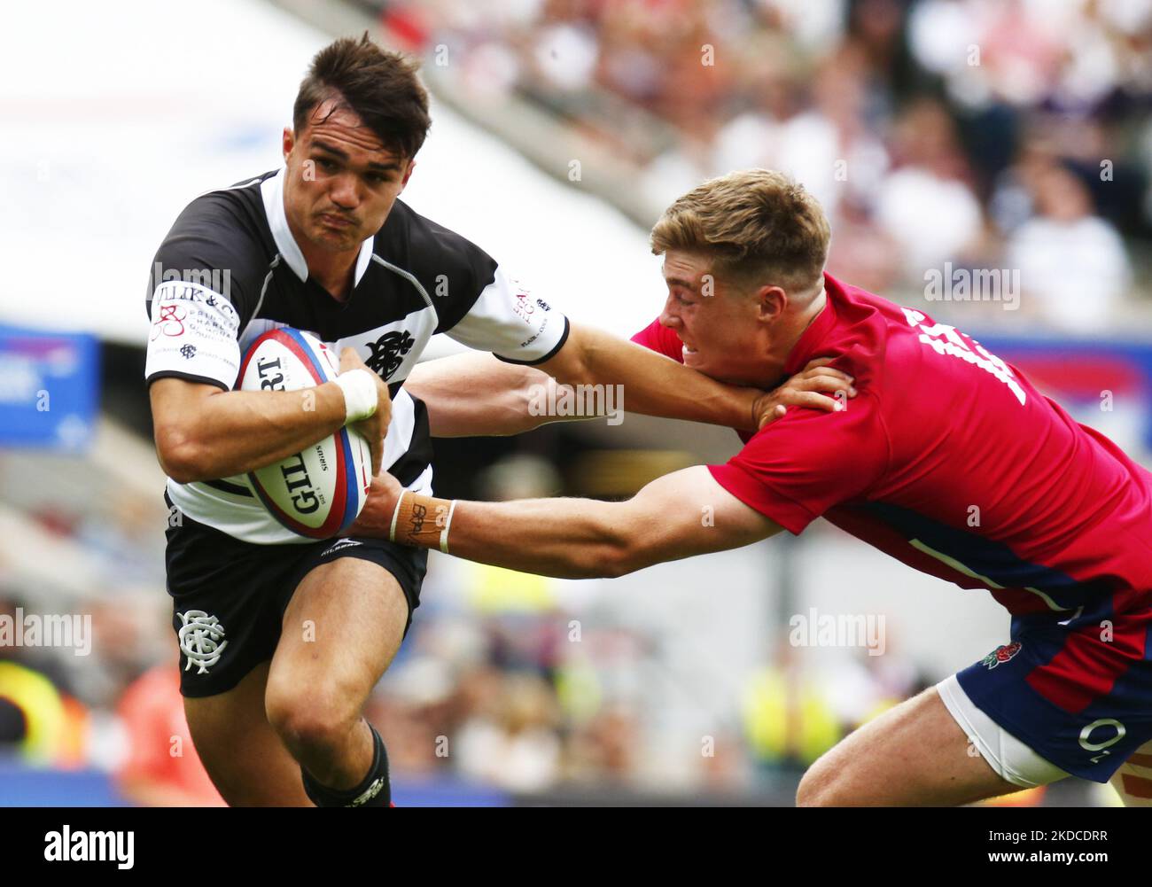 Max Spring(Racing 92)of Barbarians F.C. during International Friendly ...