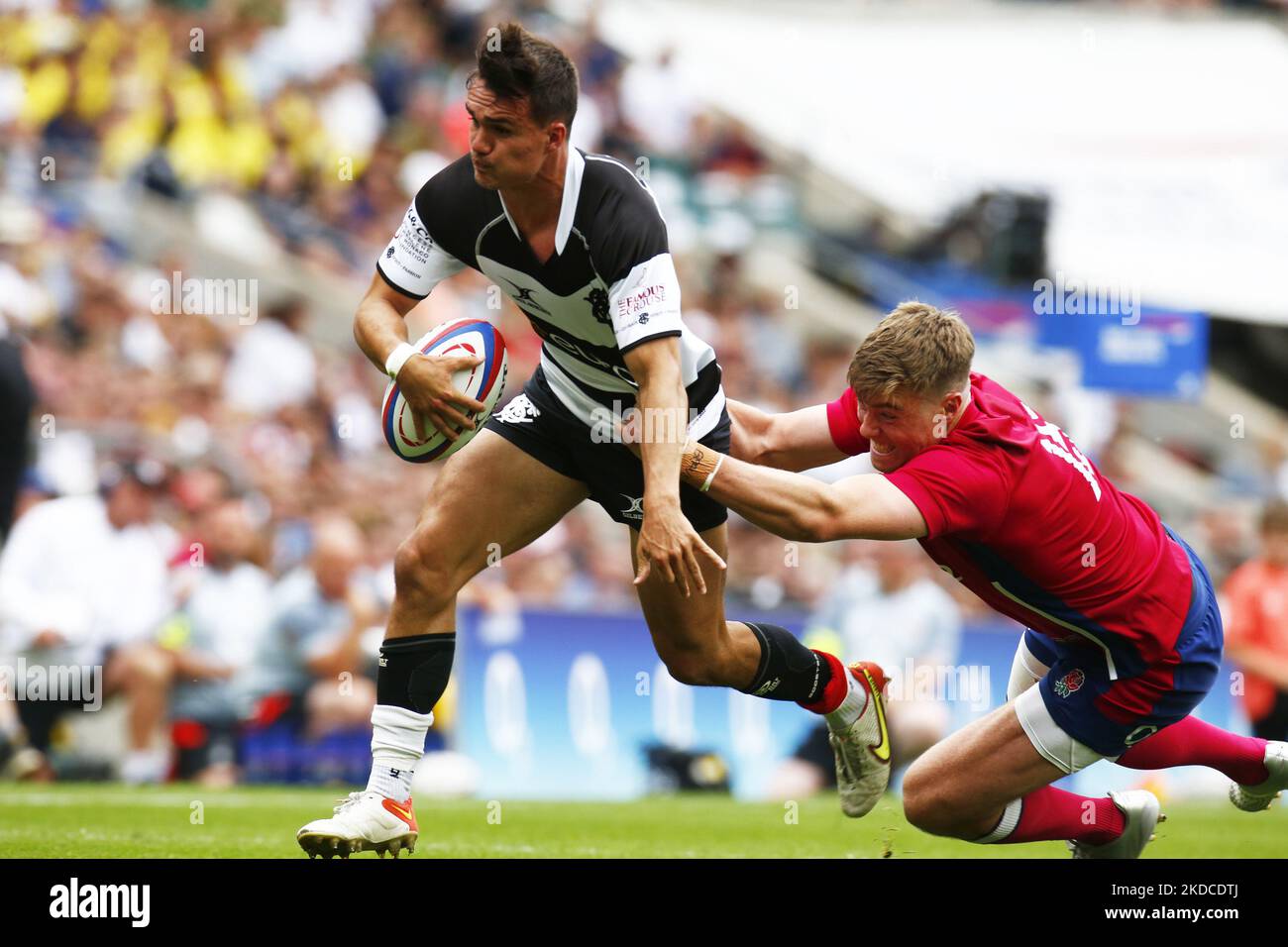 Max Spring(Racing 92)of Barbarians F.C. during International Friendly ...