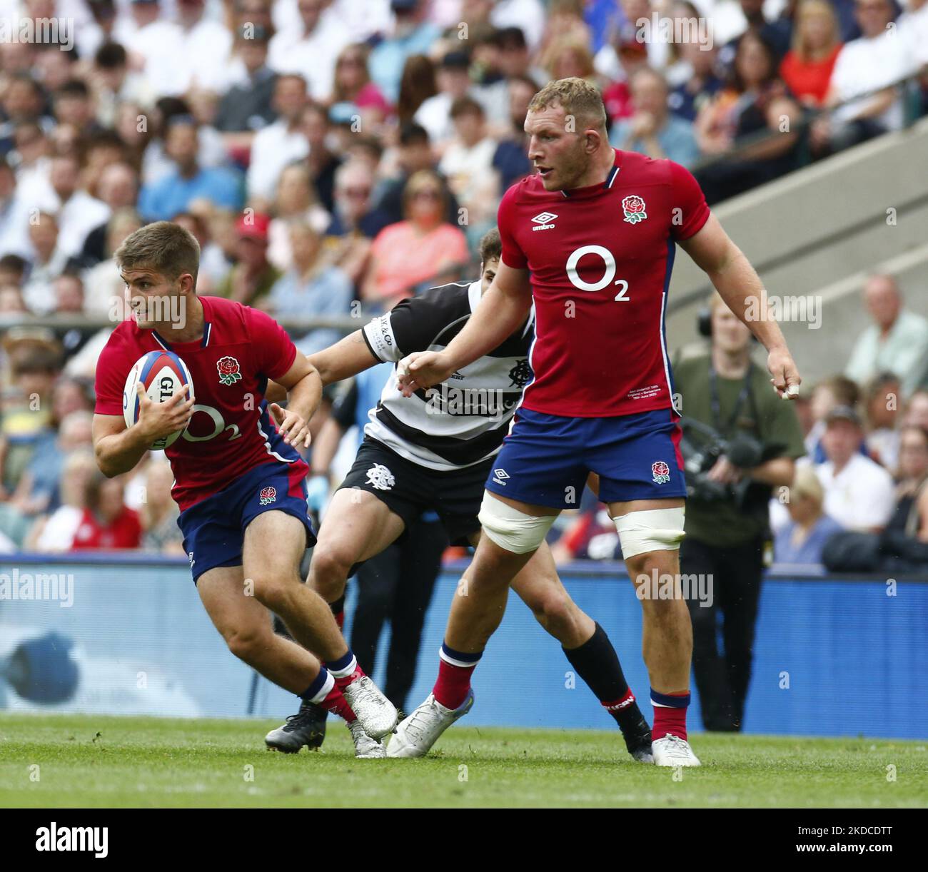 L-R England's Harry Randall (Bristol Bears) and England's Sam Underhill ...