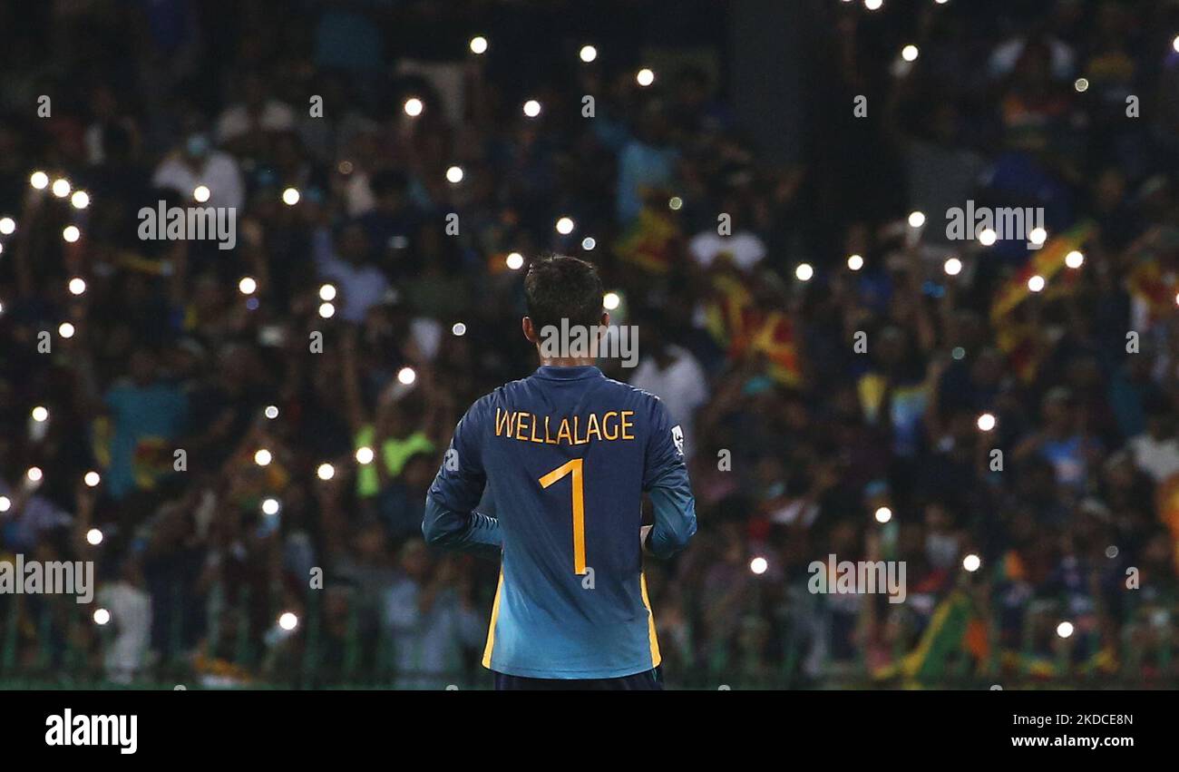 Sri Lanka's Dunith Wellalage during the 4th One Day International match ...