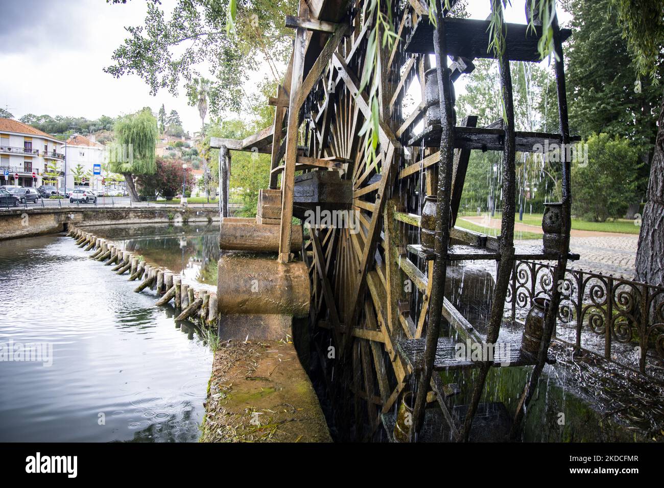 Water wheel in Tomar, Portugal on June 21, 2022. (Photo by Emmanuele ...