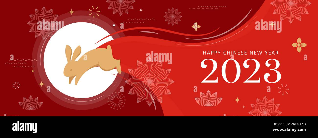 Chinese new year 2023 year of the rabbit - red traditional Chinese ...